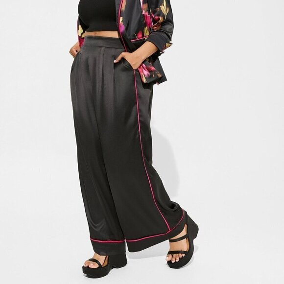 torrid | Pants & Jumpsuits | Torrid Wide Leg Satin High Rise Pant ...